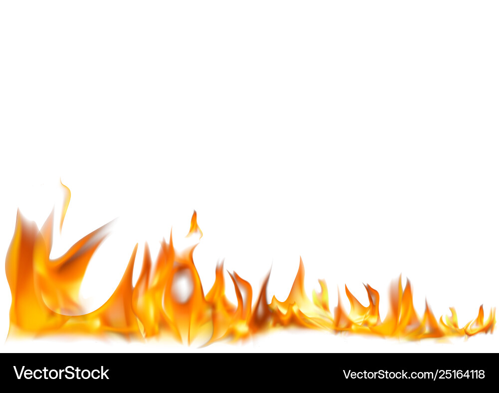 Realistic Fire Flames Background Royalty Free Vector Image