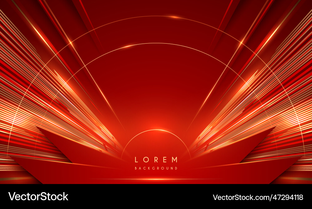 Red and gold lines award background Royalty Free Vector
