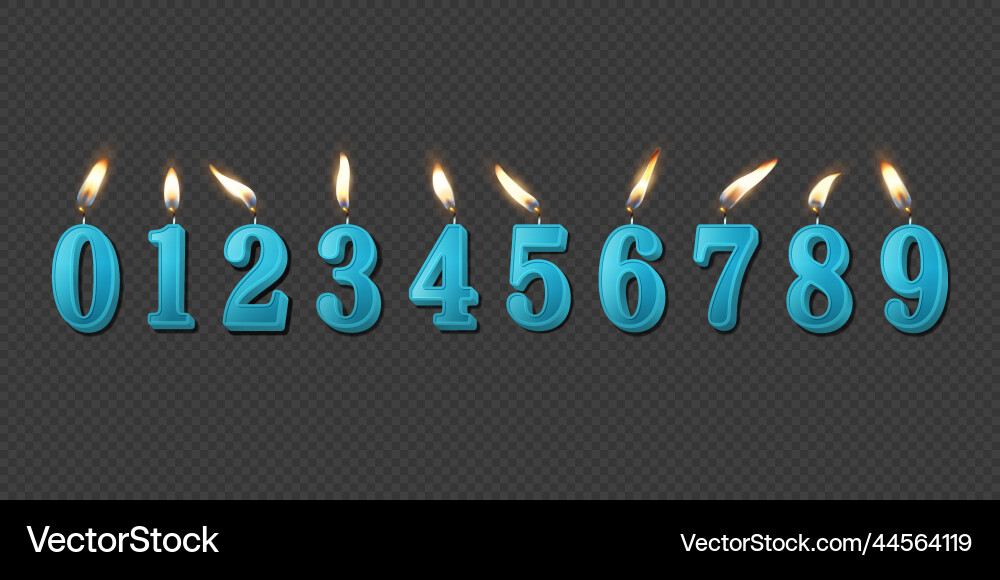 3d realistic paraffin or wax burning blue Vector Image