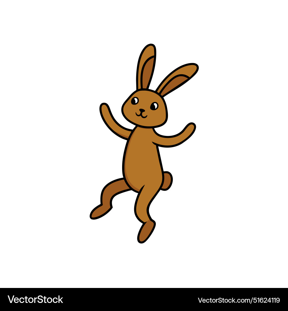 Brown hare dancing icon Royalty Free Vector Image