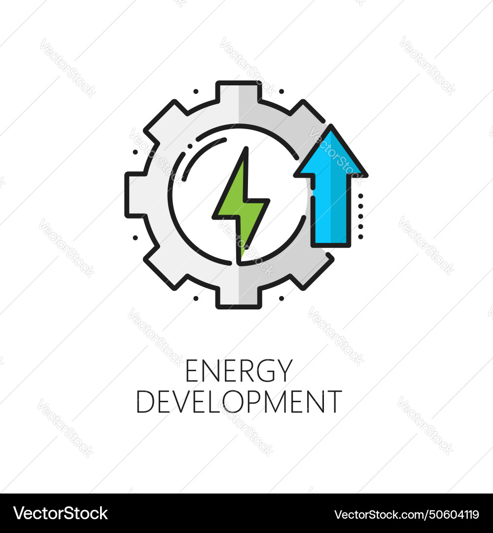 Clean and green energy development line icon Vector Image