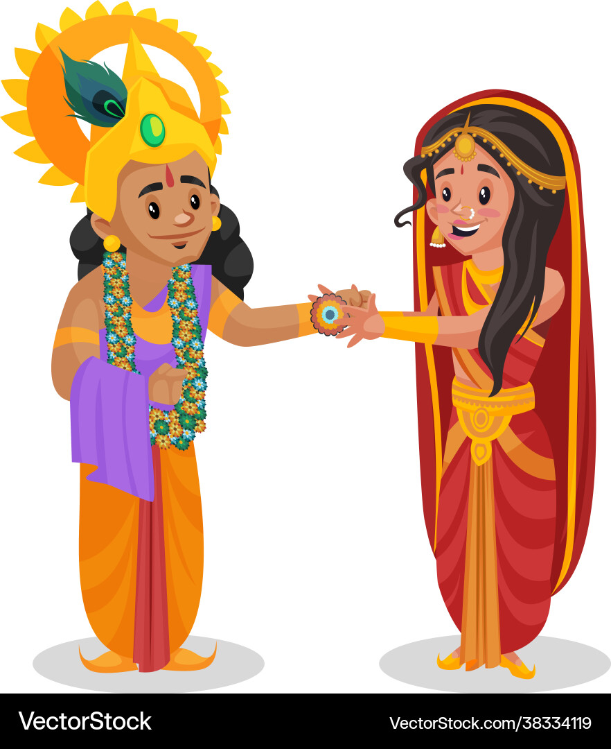 Draupadi cartoon character Royalty Free Vector Image