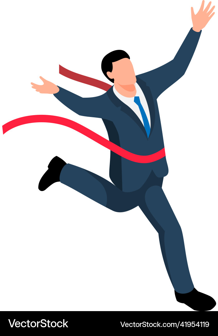 Finish line businessman composition Royalty Free Vector