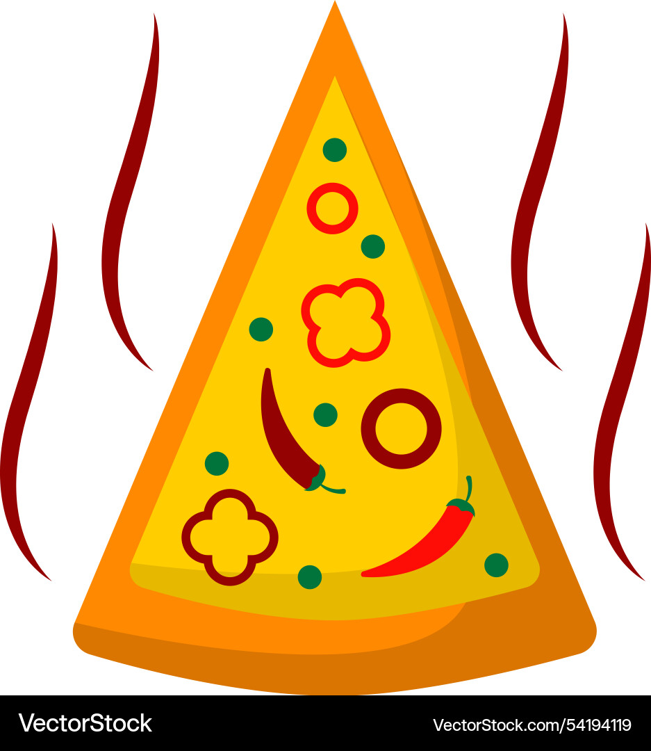 Hot slice of pizza Royalty Free Vector Image - VectorStock