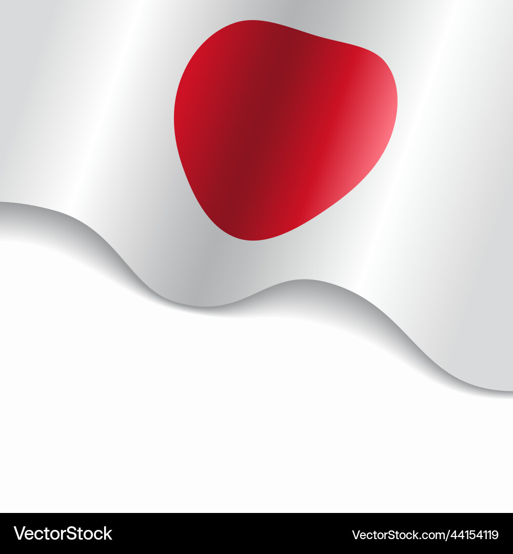 Japanese flag wavy abstract background Royalty Free Vector