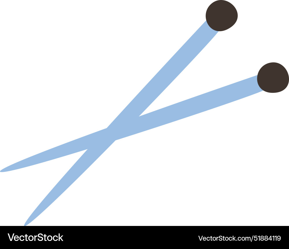 Knitting needles hand drawn Royalty Free Vector Image