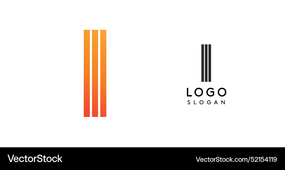 Minimalist logo design with vertical lines letter Vector Image