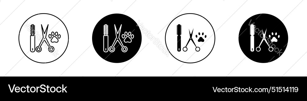 Pet Grooming Icon Set Royalty Free Vector Image