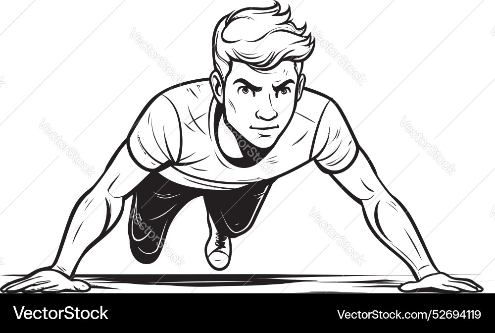 Power push energetic mans up persistence Vector Image