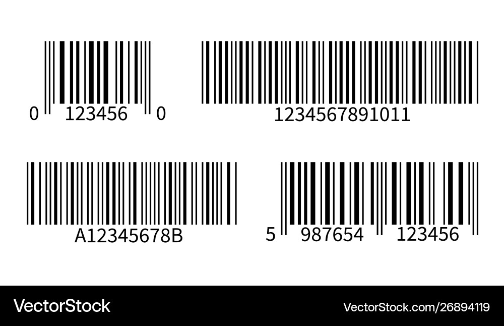 Product code line bar stickers with barcode Vector Image