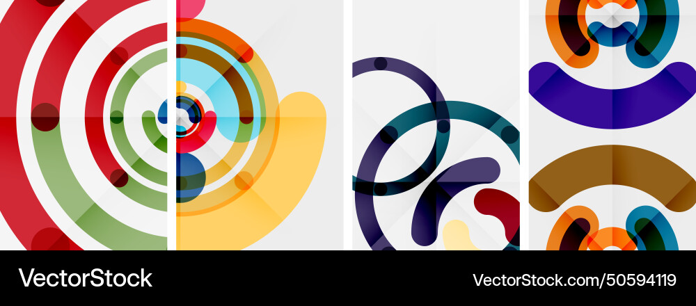 Set of line design circle posters Royalty Free Vector Image