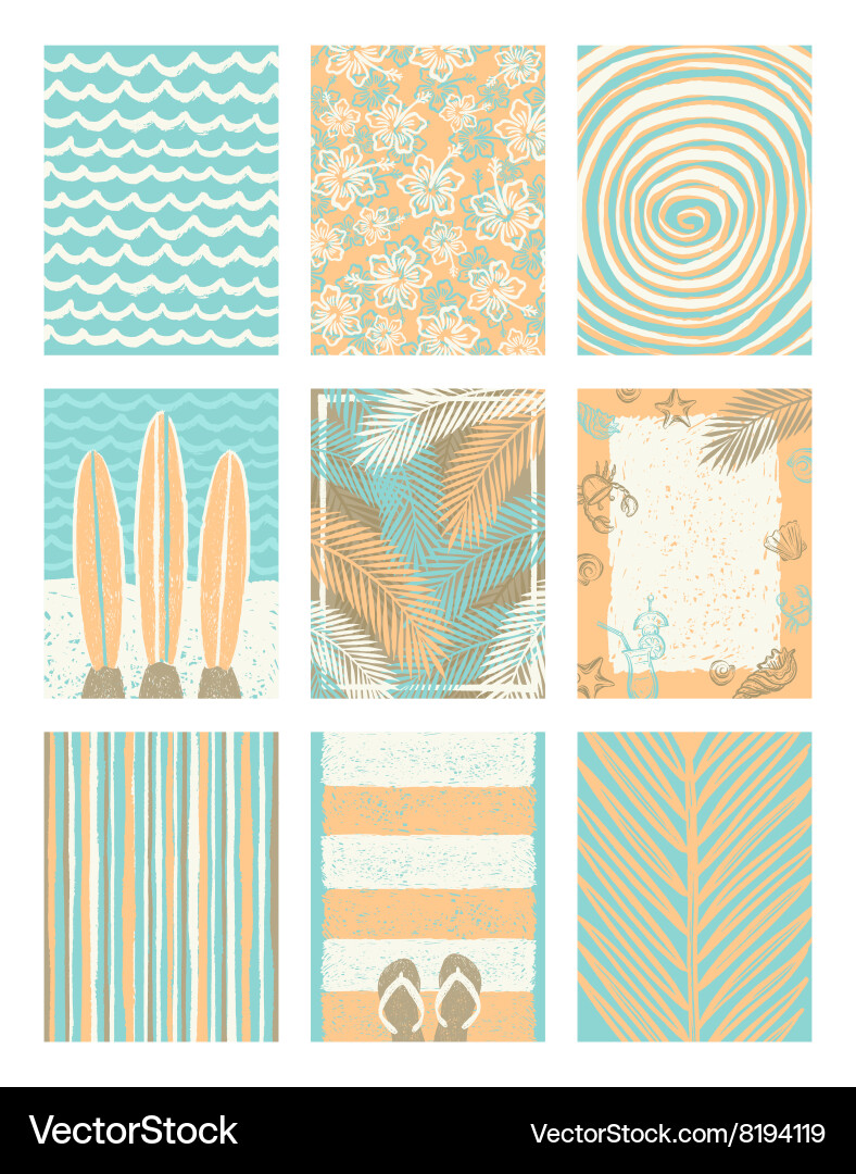 Set of summer vacation backgrounds Royalty Free Vector Image