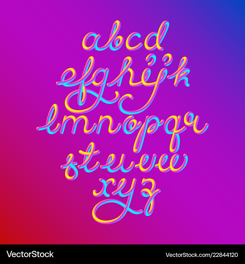 Colorful Pipe Font - 3D Style Royalty Free Vector Image