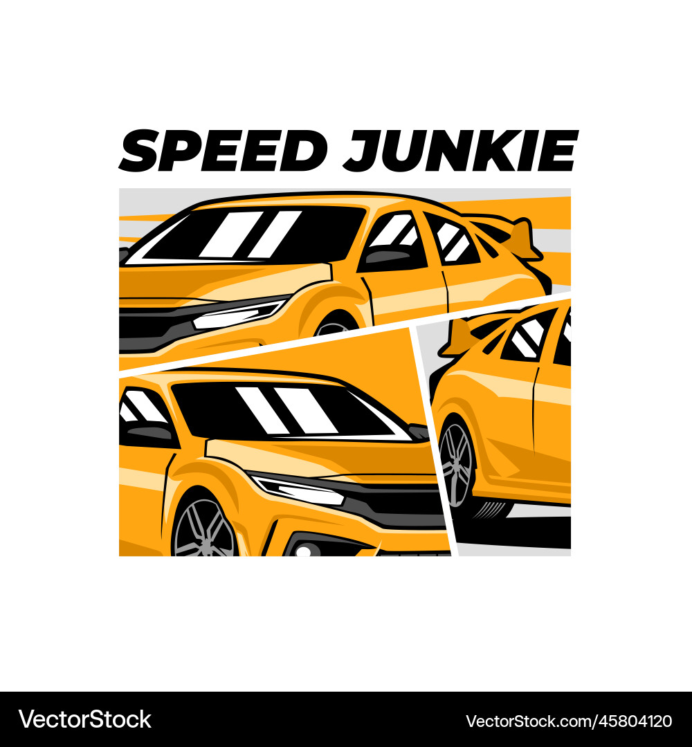 Cool car with comic style Royalty Free Vector Image