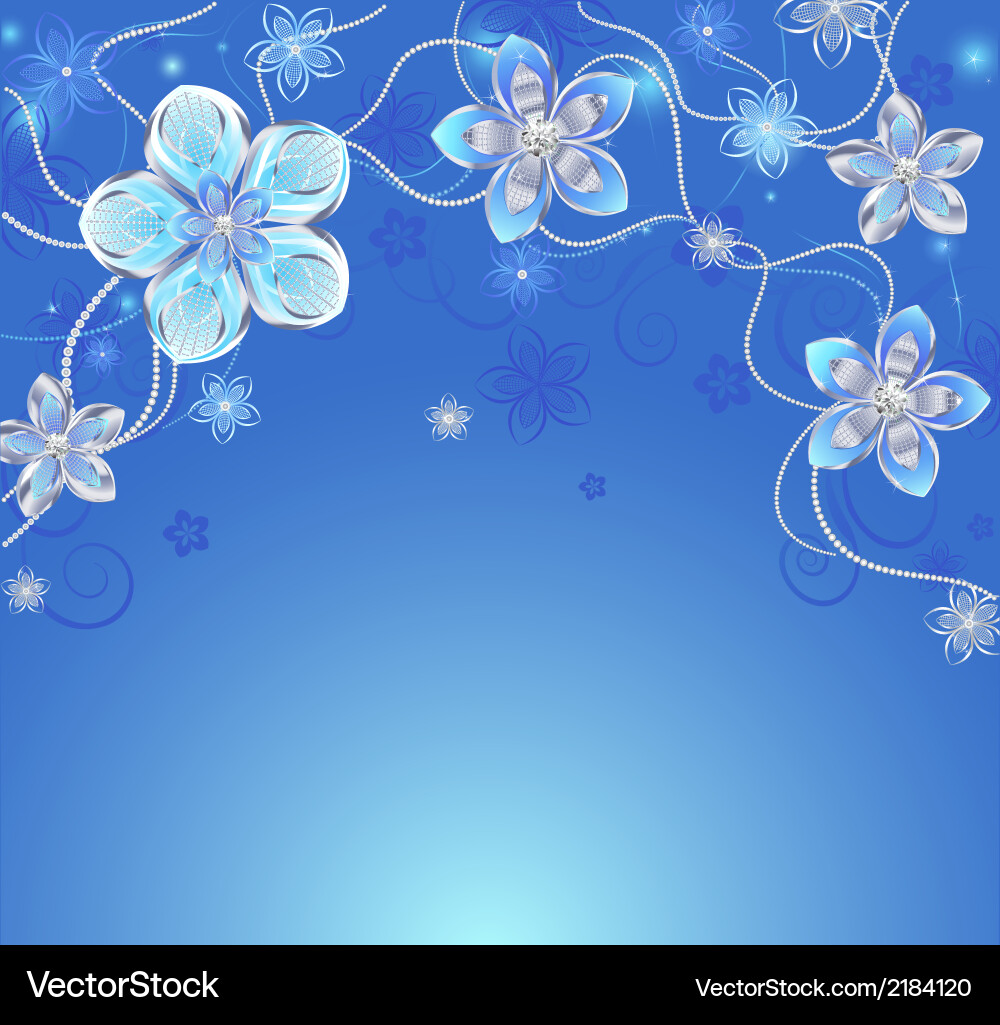 Elegant Silver Floral Background Royalty Free Vector Image