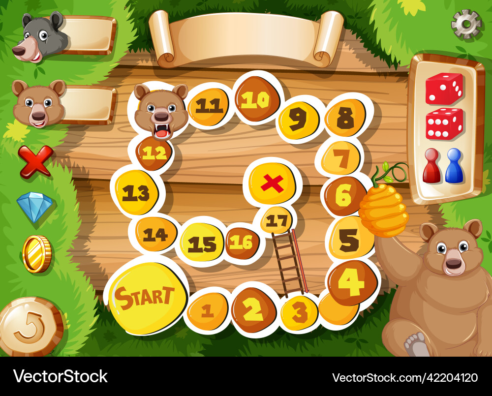 Game template with animal in background Royalty Free Vector