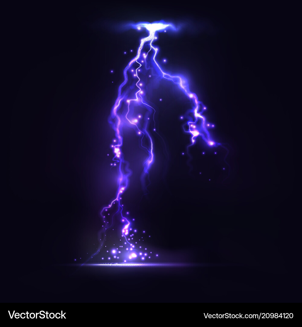 Halb transparenter Blitz auf dunklem Hintergrund Vektorbild