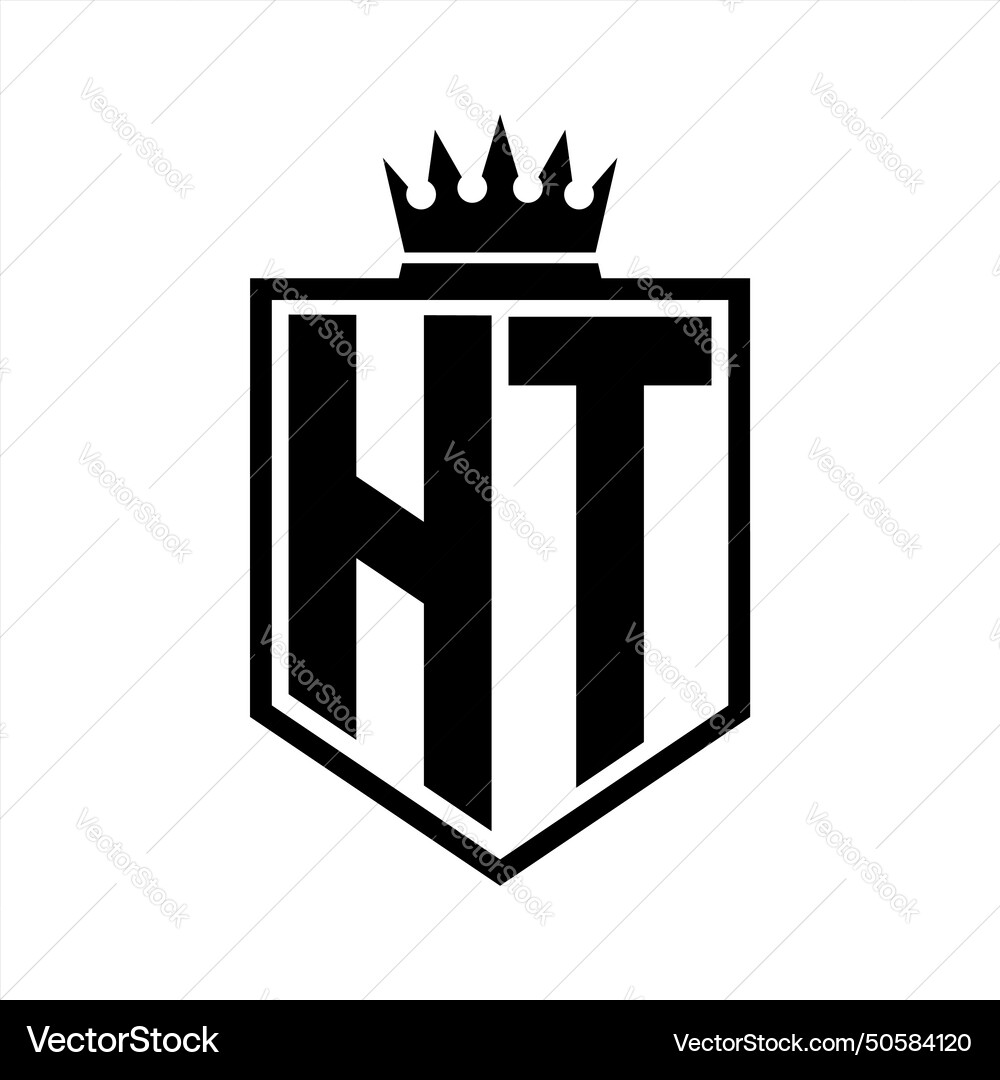Ht logo monogram bold shield geometric shape Vector Image