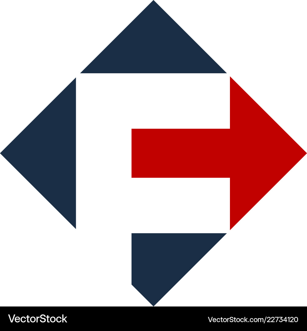 Letter F Arrow Logo Icon Royalty Free Vector Image