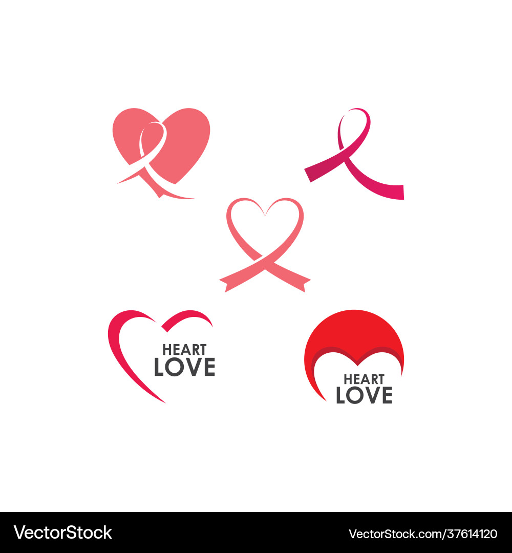 Pink Ribbon Heart Royalty Free Vector Image - VectorStock