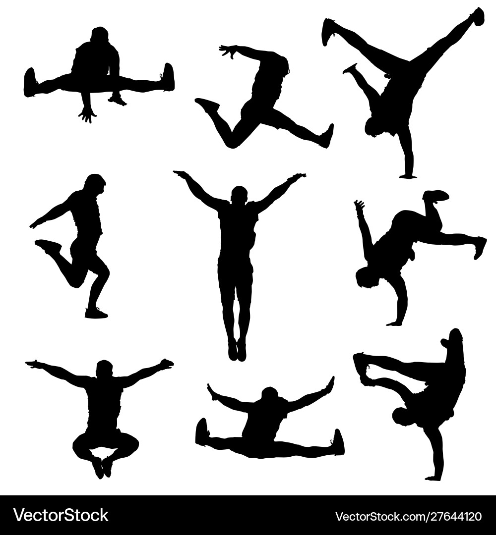 Silhouette a modern male dancer Royalty Free Vector Image