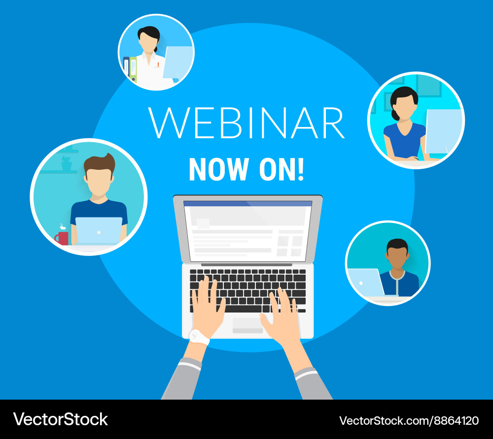 Webinar now on concept Royalty Free Vector Image