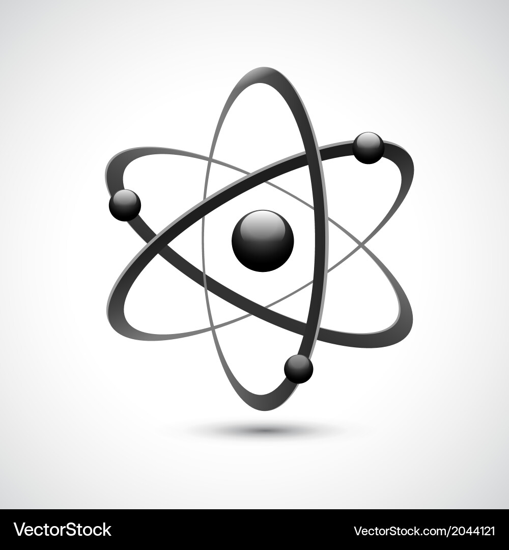 Atom logo symbol 3d Royalty Free Vector Image - VectorStock