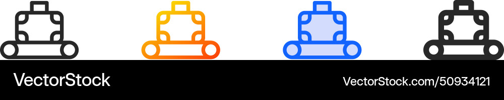 Baggage iconthin linear gradient blue stroke Vector Image
