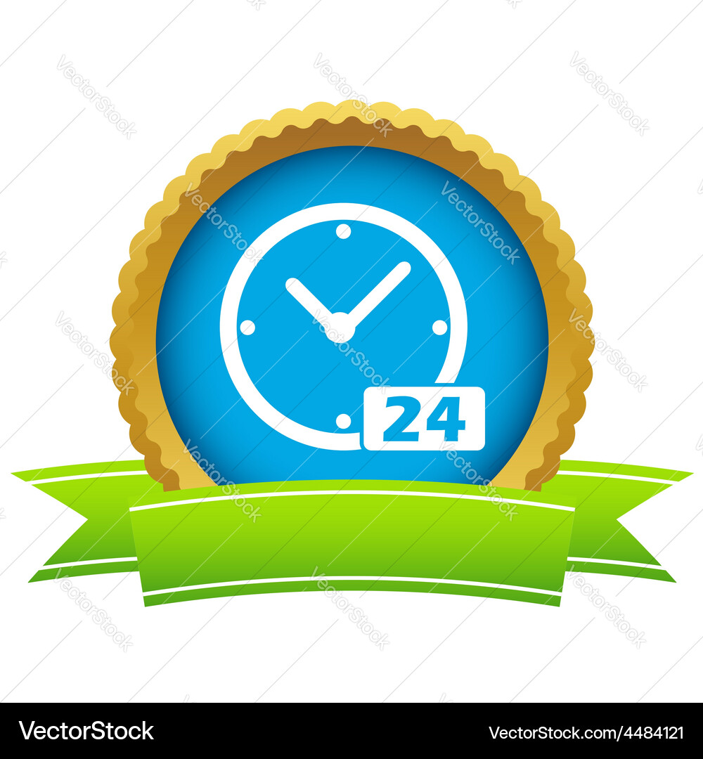 Best gold clock logo Royalty Free Vector Image