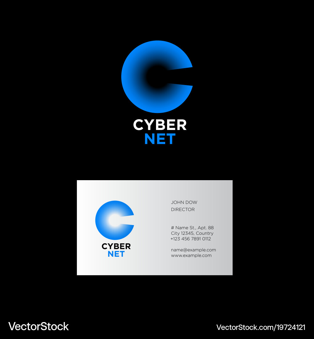 C monogram cybernet logo Royalty Free Vector Image