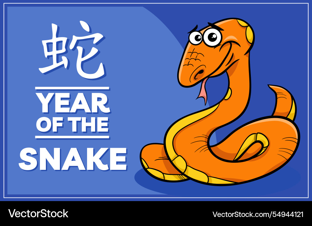 Chinese new year design with cartoon snake Vector Image