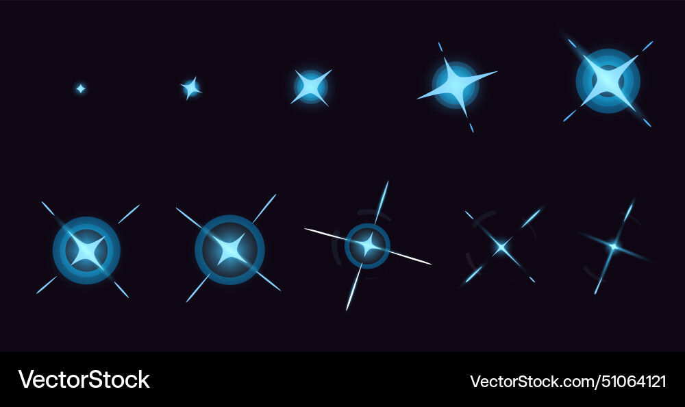 Colorful shine cartoon animation night sky Vector Image