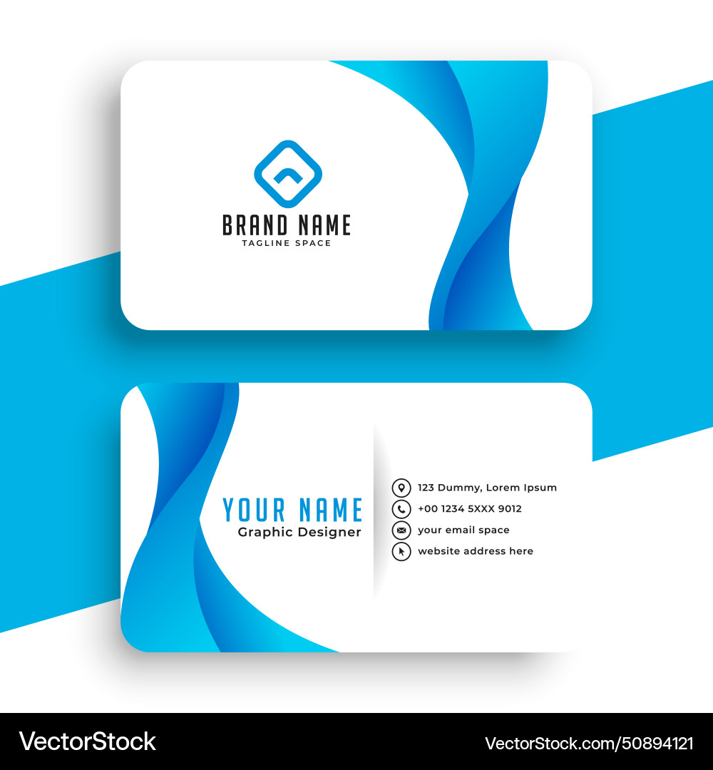 Corporate blue elegant business visiting card Vector Image