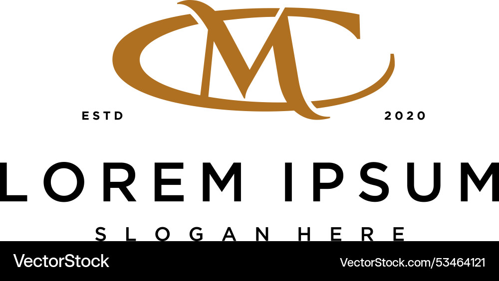 Creative letter cm design concept Royalty Free Vector Image