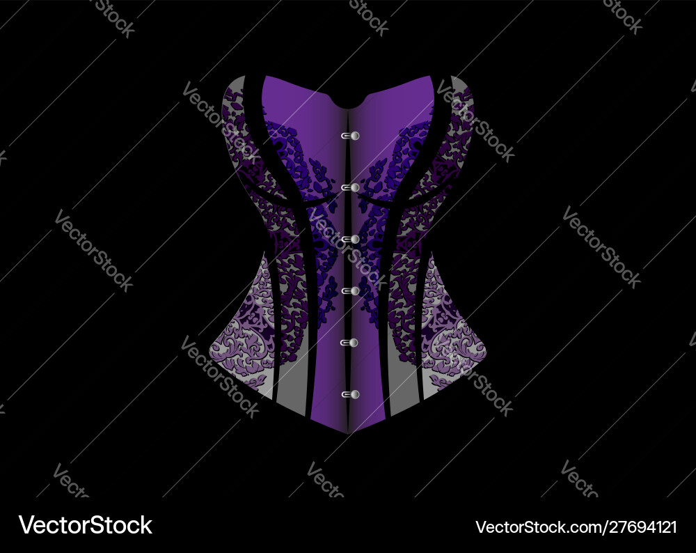 Dark Purple Lace Corset Royalty Free Vector Image