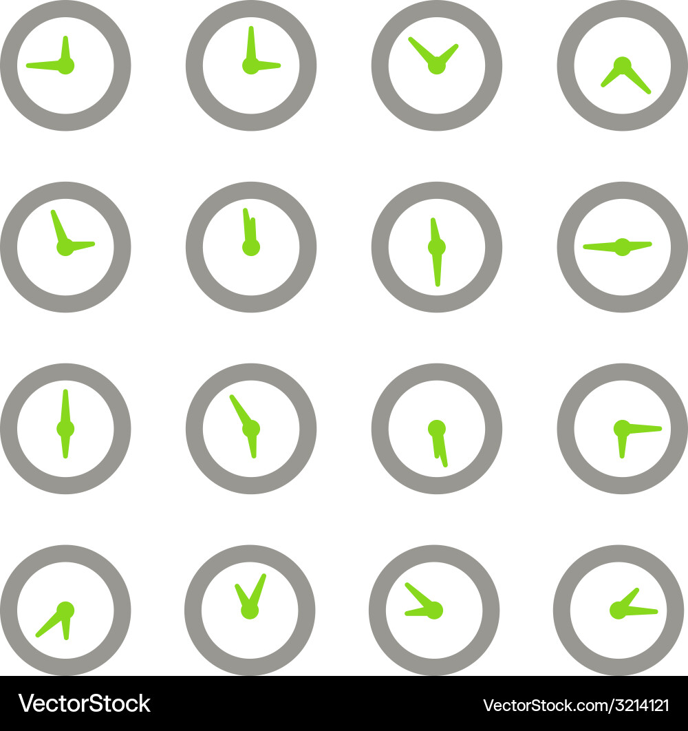 Different status of clocks collection Royalty Free Vector