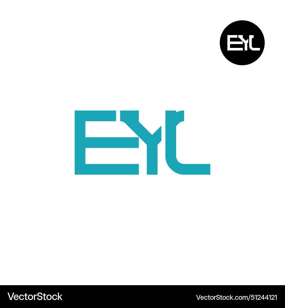 Eyl logo letter monogram design Royalty Free Vector Image