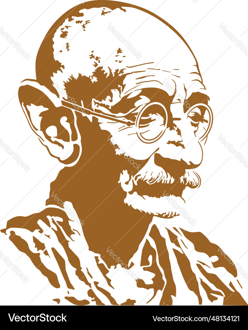 Gandhi Stencil - Iconic Leader Royalty Free Vector Image