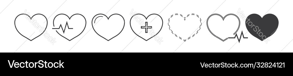Heart icon with pulse healthy cardio on ecg Vector Image