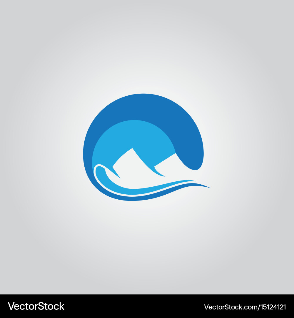 Mountain Wave Logo Royalty Free Vector Image - VectorStock