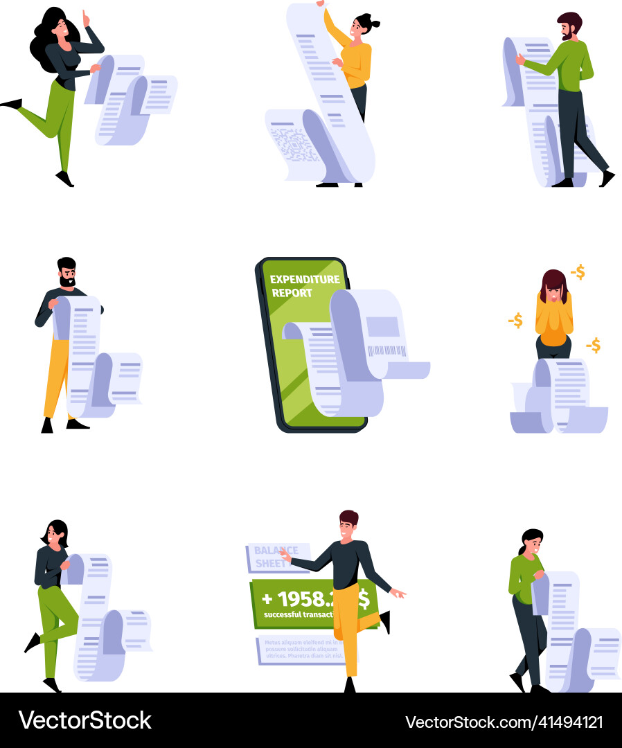 People with documents business characters Vector Image