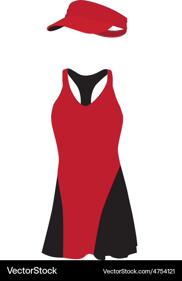 Red and black tennis dress Royalty Free Vector Image