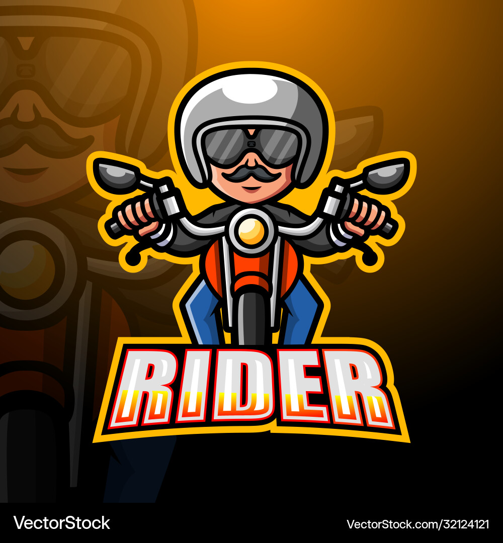 Rider mascot esport logo design Royalty Free Vector Image