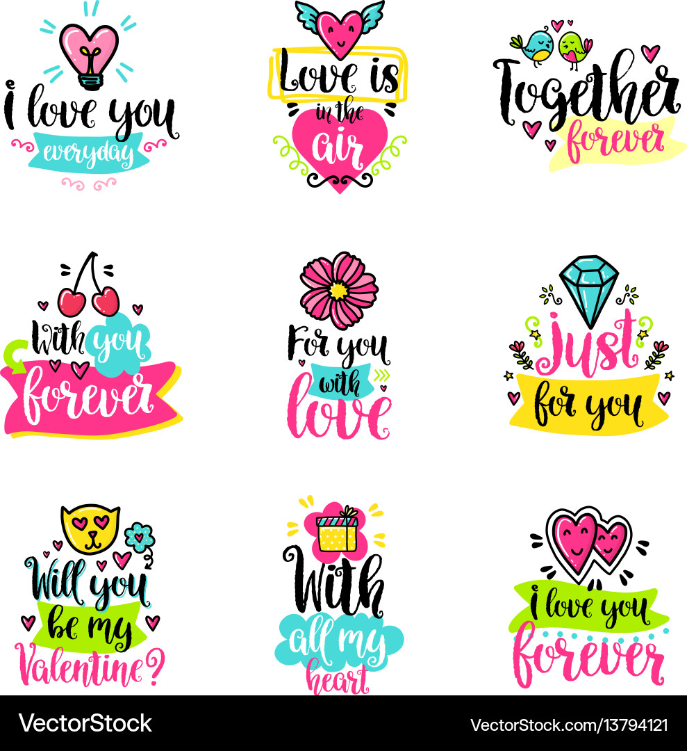 Romantic Calligraphy & Lettering Royalty Free Vector