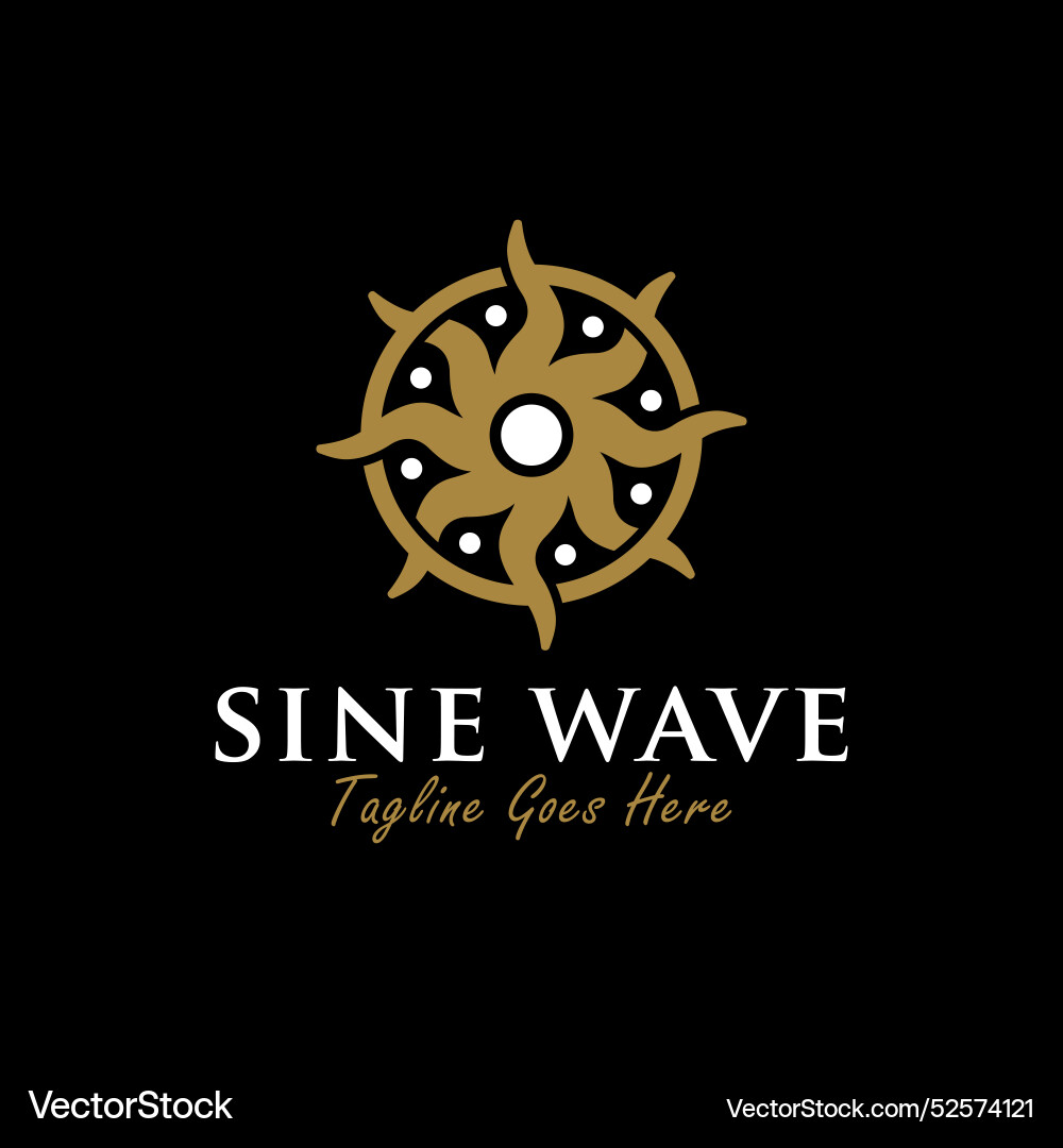Sine wave star logo Royalty Free Vector Image - VectorStock