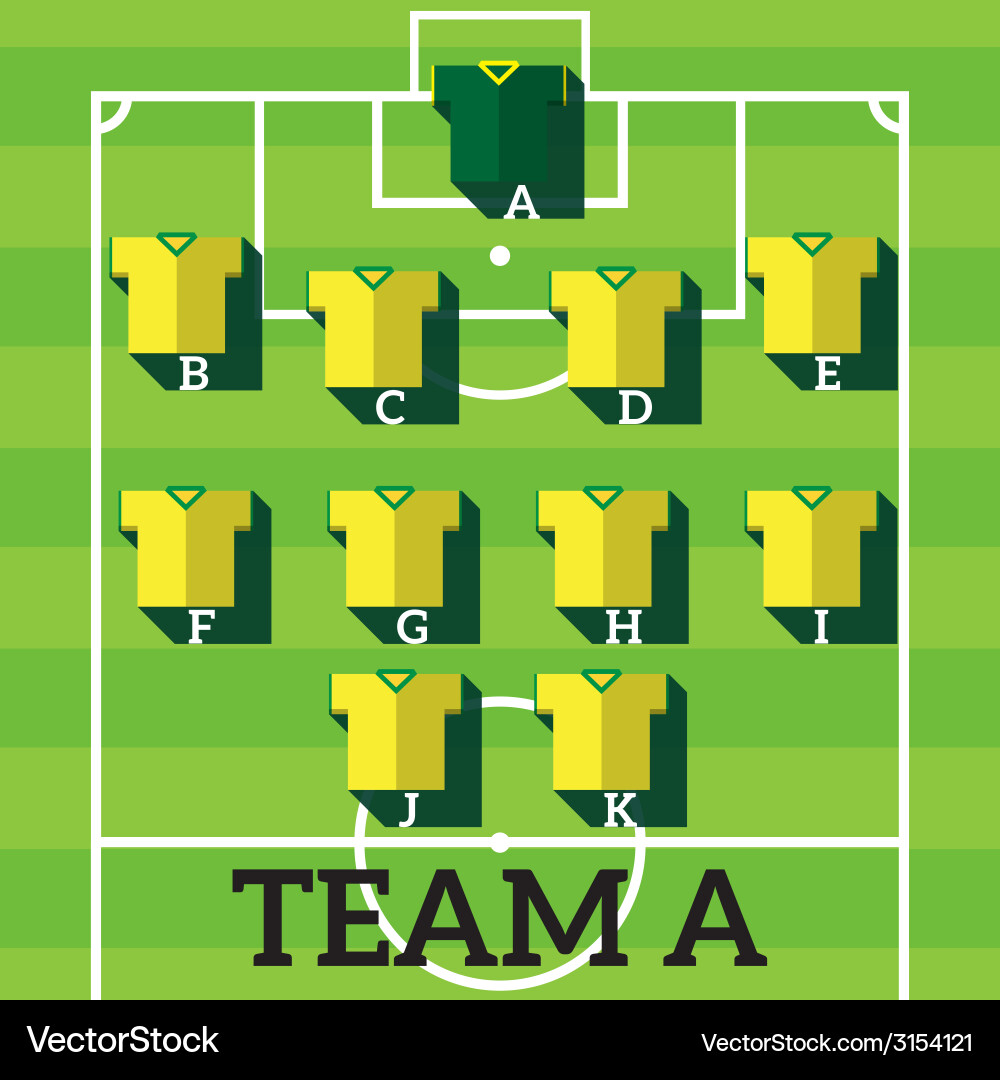 Soccer team chart Royalty Free Vector Image - VectorStock