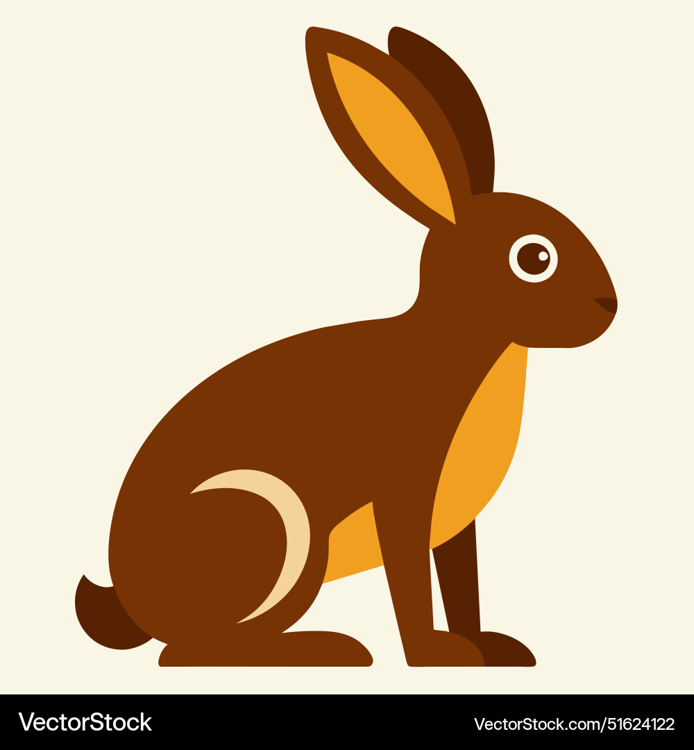 Brown hare goes icon Royalty Free Vector Image