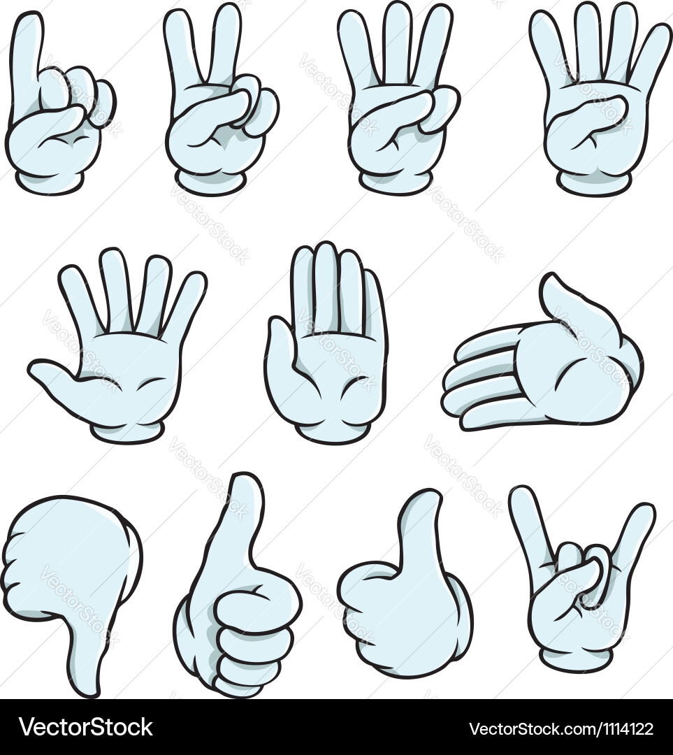 Cartoon hands set Royalty Free Vector Image - VectorStock