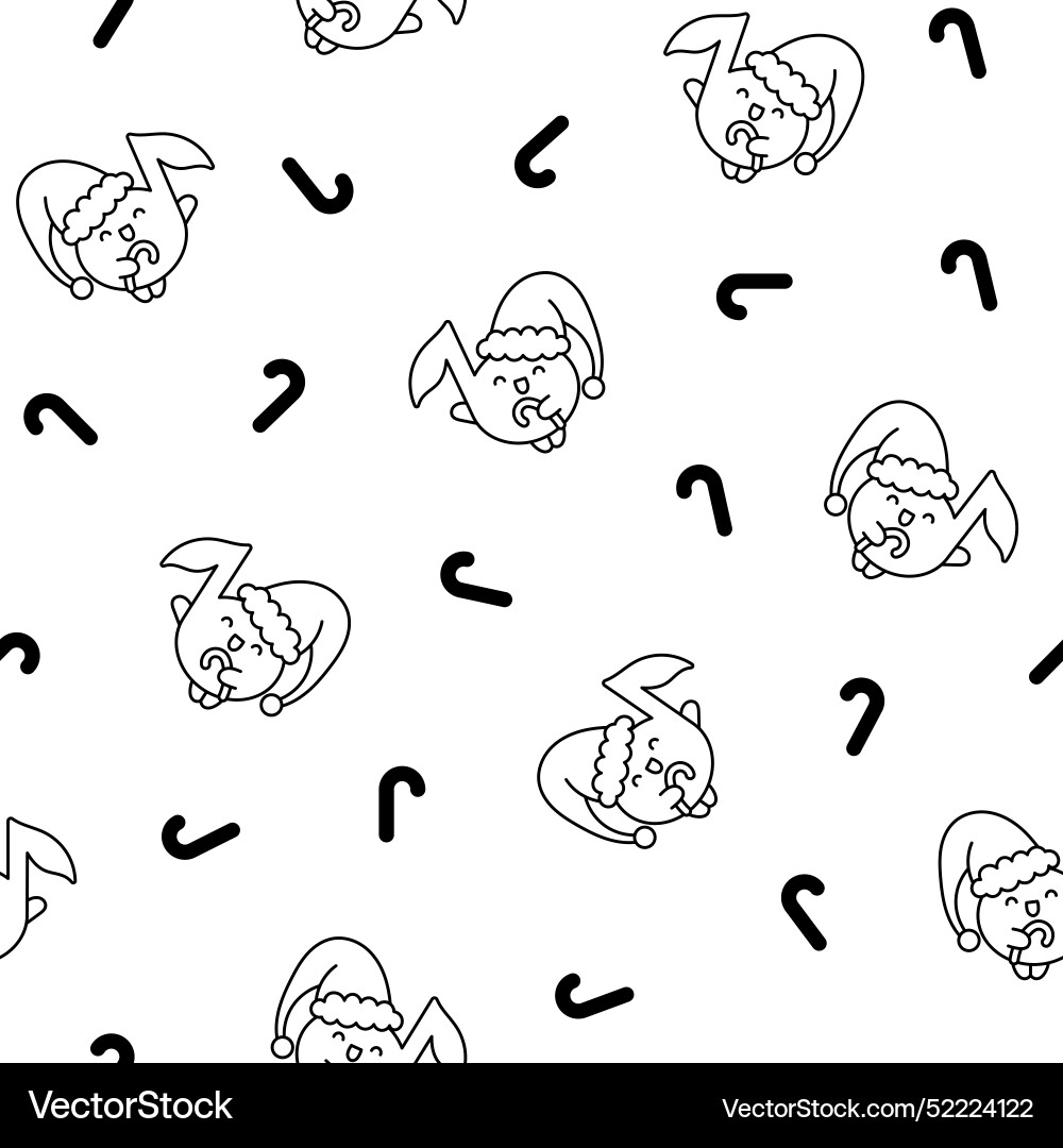 Cute little music note character coloring page Vector Image