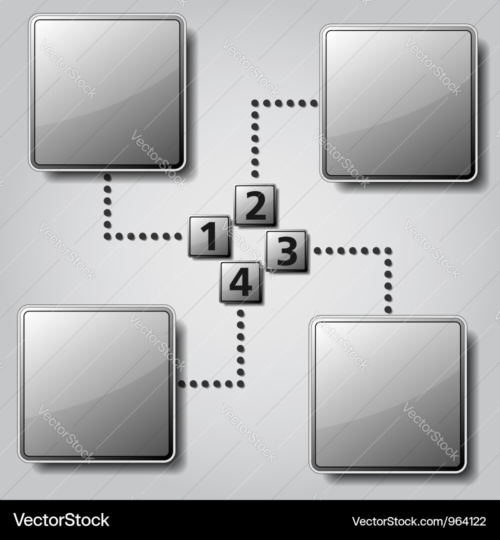 Diagram template with four elements Royalty Free Vector